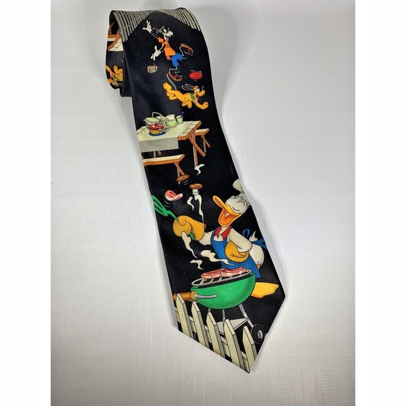 Disney | Accessories | Disney Neck Tie Necktie Donald Duck Bbq Picnic ...